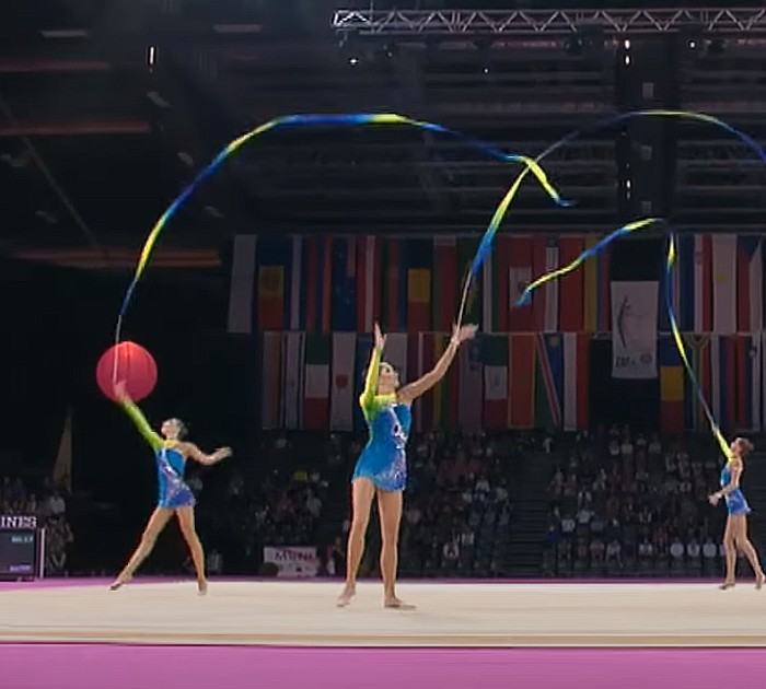 Gymnasts light up stage with brilliant rhythmic routines