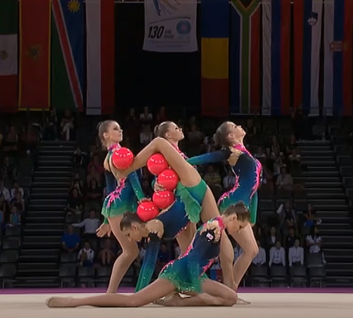Gymnasts light up stage with brilliant rhythmic routines