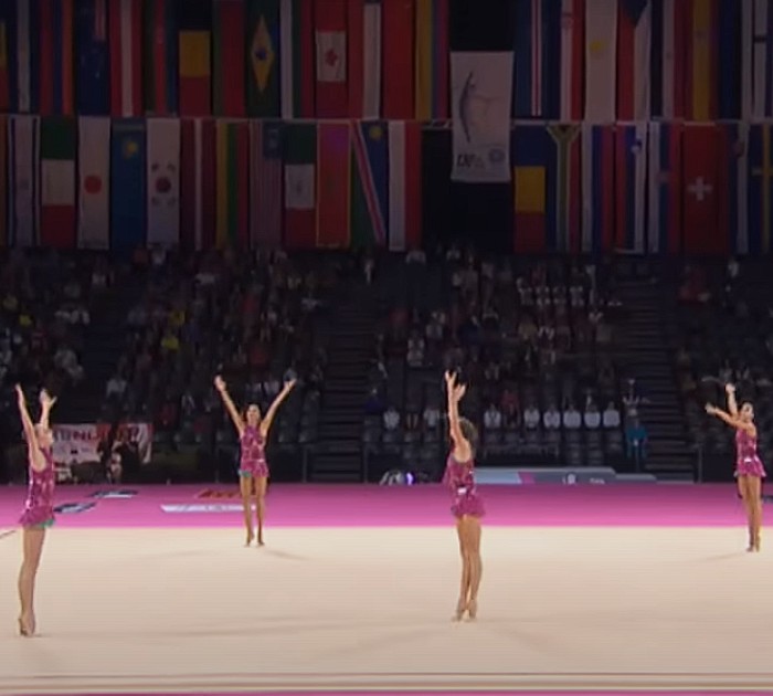 Gymnasts light up stage with brilliant rhythmic routines