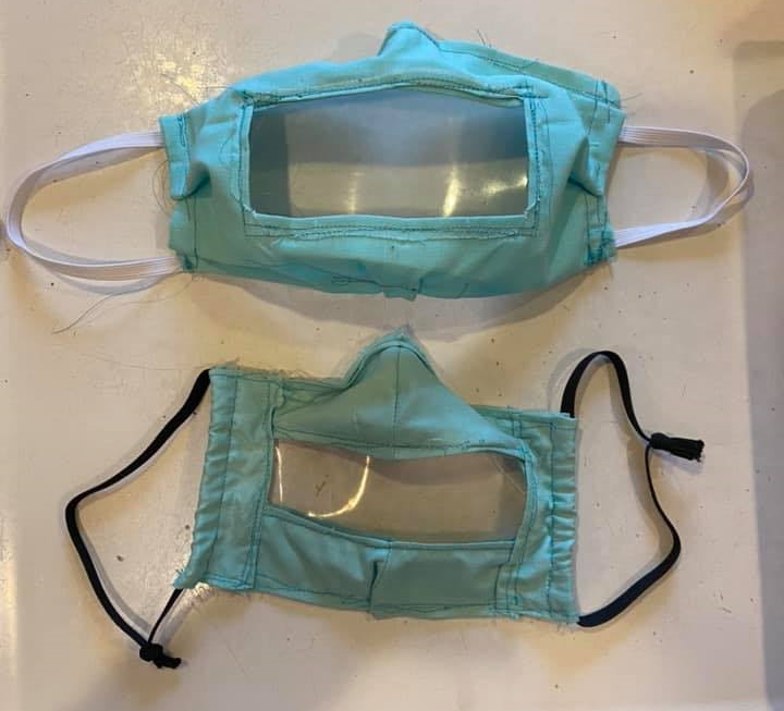 College student sews clear face masks that are far from ordinary