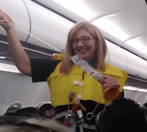 Flight Attendant Brings Laughter With Hilarious Speech