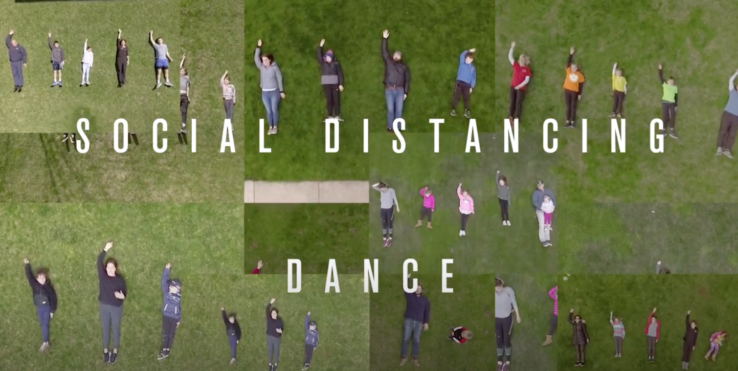 14 Families in Illinois film social distancing dance with a drone