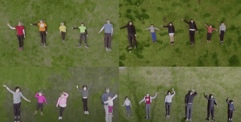 14 Families in Illinois film social distancing dance with a drone