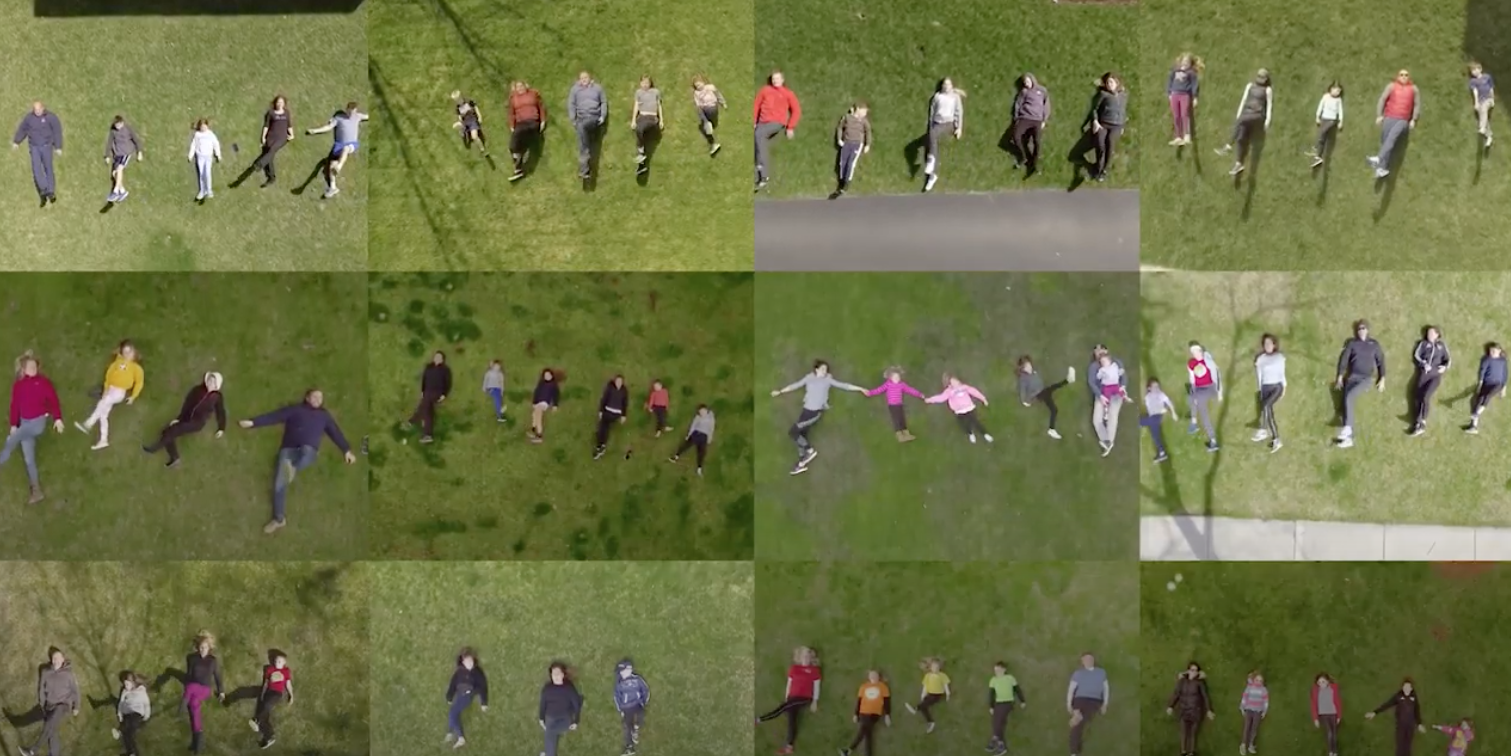 14 Families in Illinois film social distancing dance with a drone