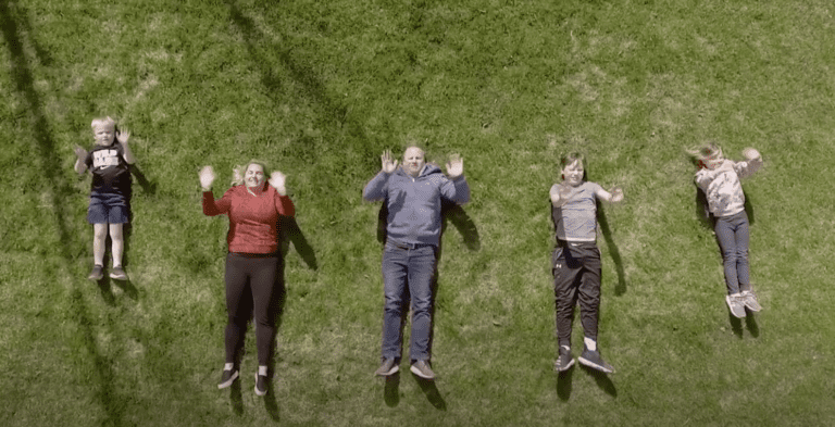 14 Families in Illinois film social distancing dance with a drone