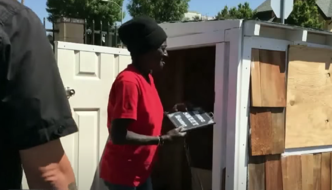 Man builds a tiny home for homeless woman sleeping outside his house