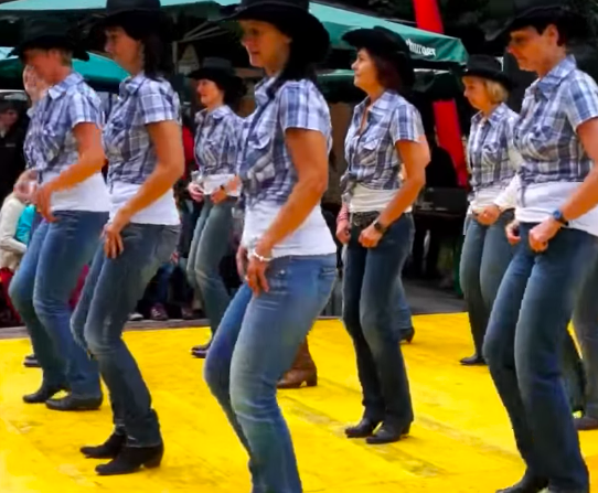 Women Line Dance to Alan Jackson’s “Chattahoochee”