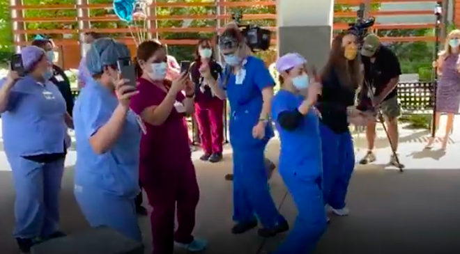 Watch nurses break out dancing after releasing long-term coronavirus ...
