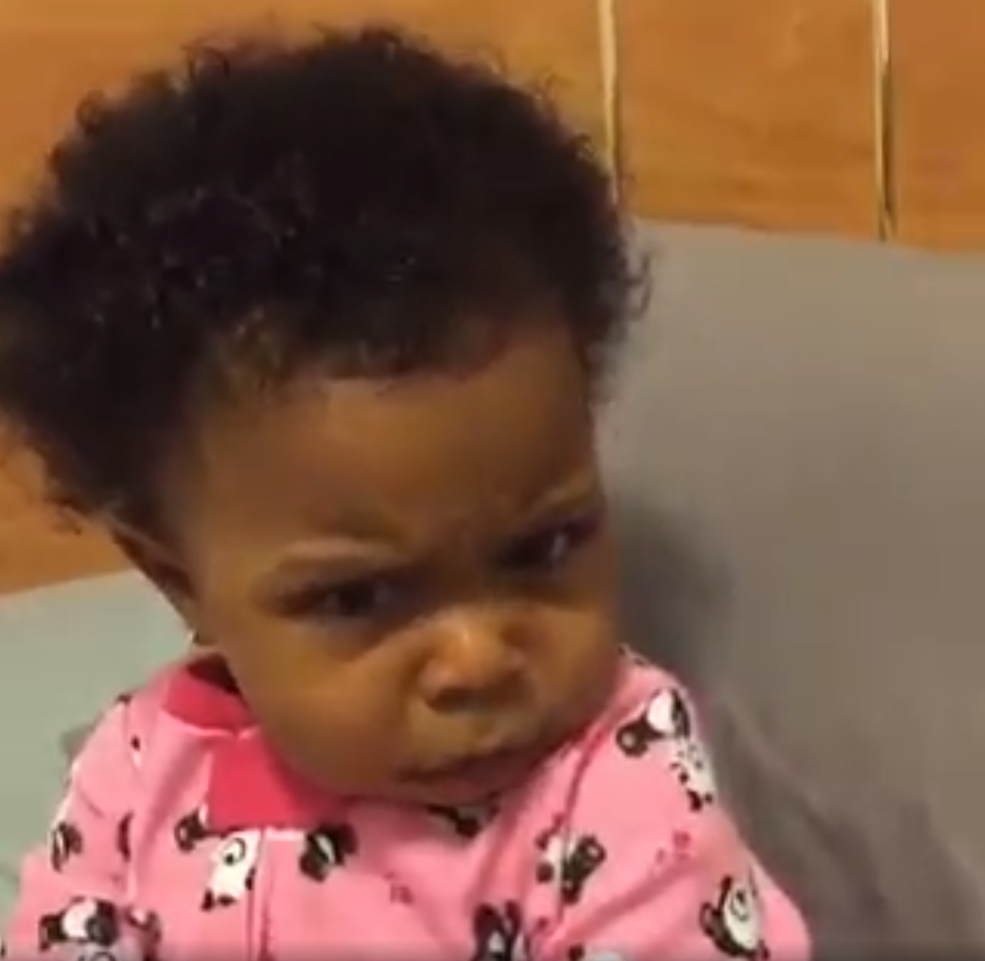 Sweet baby gives hilarious ‘mad face’ on command