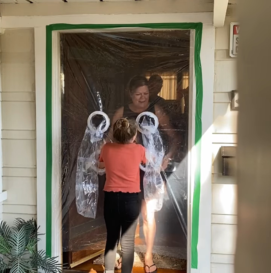 10-year-old creates ‘hug curtain’ so she can embrace grandparents ...