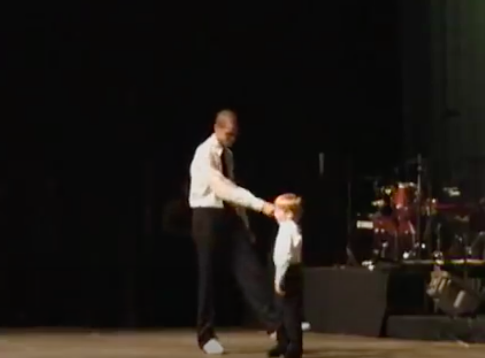 Seasoned pro tapper takes on toddler in epic dance battle
