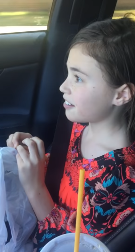 Young girl tells hilarious story of flirting with cute boy