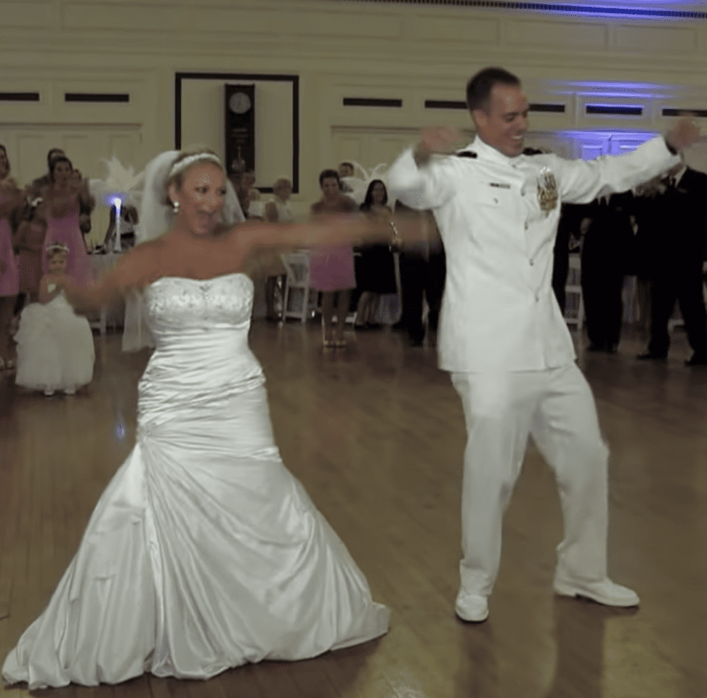Navy Husband Shows Off Dance Moves To Bride
