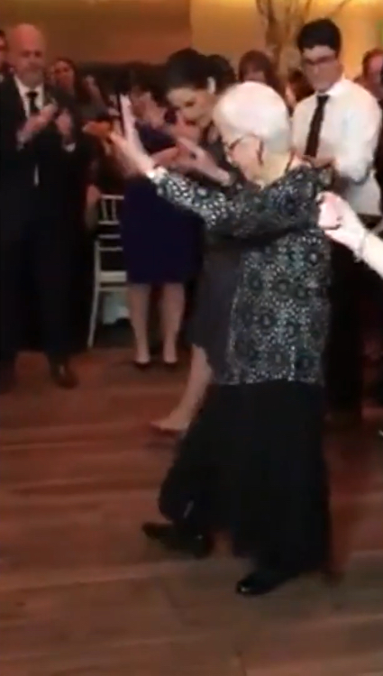 96-year-old grandma shows up the crowd with slick moves