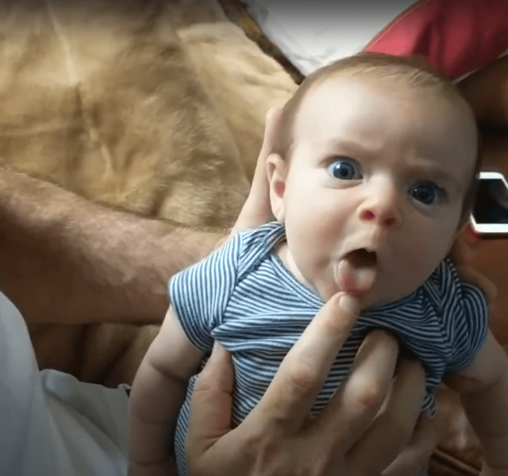 Funny dad gives hilarious voiceover to grumpy-faced baby – ‘Mommyyyyyyy!’
