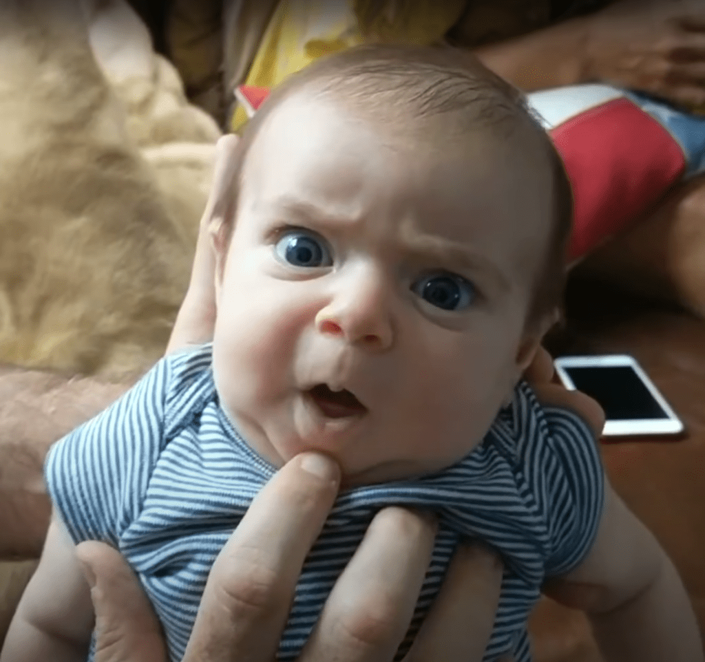 Funny dad gives hilarious voiceover to grumpy-faced baby – ‘Mommyyyyyyy!’