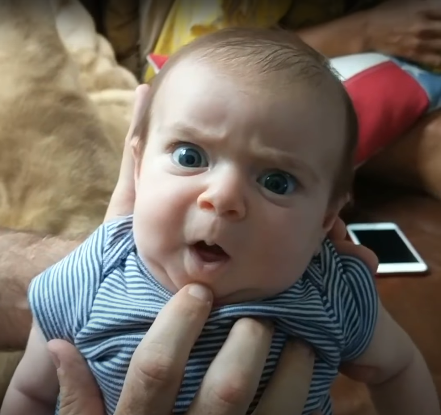 Funny dad gives hilarious voiceover to grumpy-faced baby – ‘Mommyyyyyyy!’