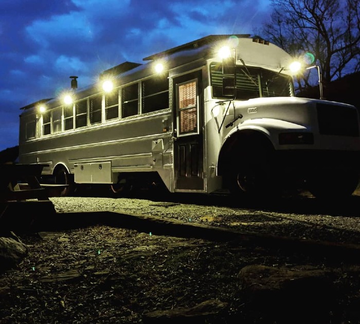 Couple purchased an old school bus and turned it into a cozy, new home
