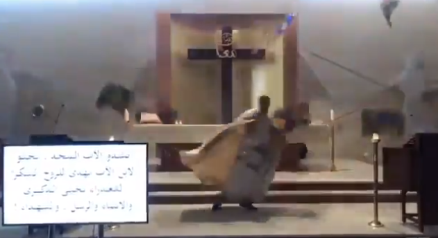 Priest flees for his life as Beirut blast rocks church during live-stream