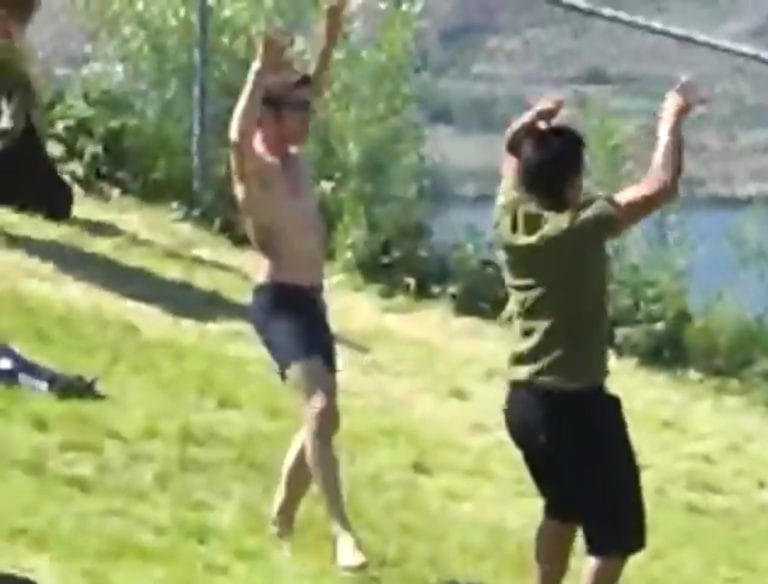 Man’s contagious enthusiasm starts dance party with entire crowd