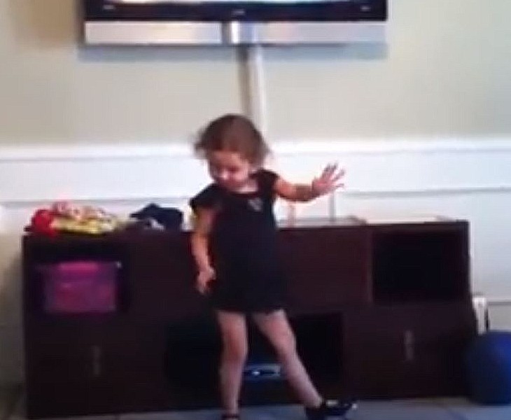 Little girl puts on a tap-dancing show of a lifetime for her family