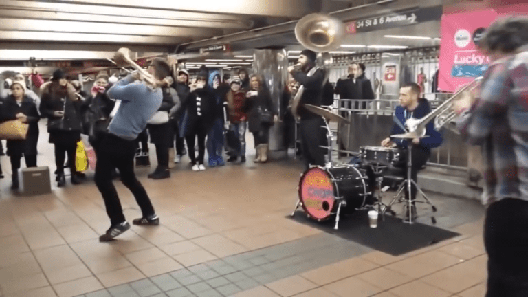 Band steps into subway station, steal the show the show with main stage ...