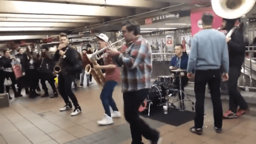 Band steps into subway station, steal the show the show with main stage ...