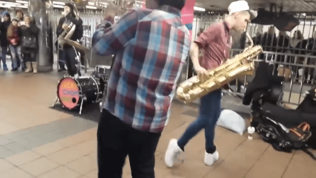Band steps into subway station, steal the show the show with main stage ...