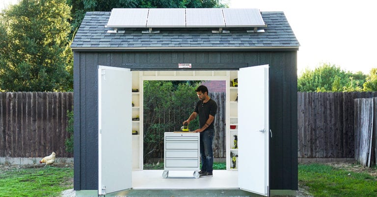 Guy gives step-by-step of how he built a DIY solar-powered workshop
