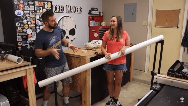 Couple crafts do-it-yourself ‘candy slide’ so that kids can trick-or ...