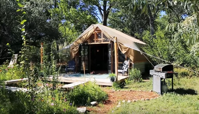 Couple gives a glimpse into dream tiny home tent they live in with 2 kids