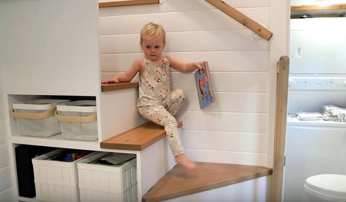 Family of four move into a farmhouse style tiny house – Step inside to ...