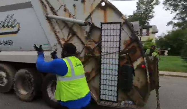 Hilarious footage of dancing trash collectors recorded on home security ...