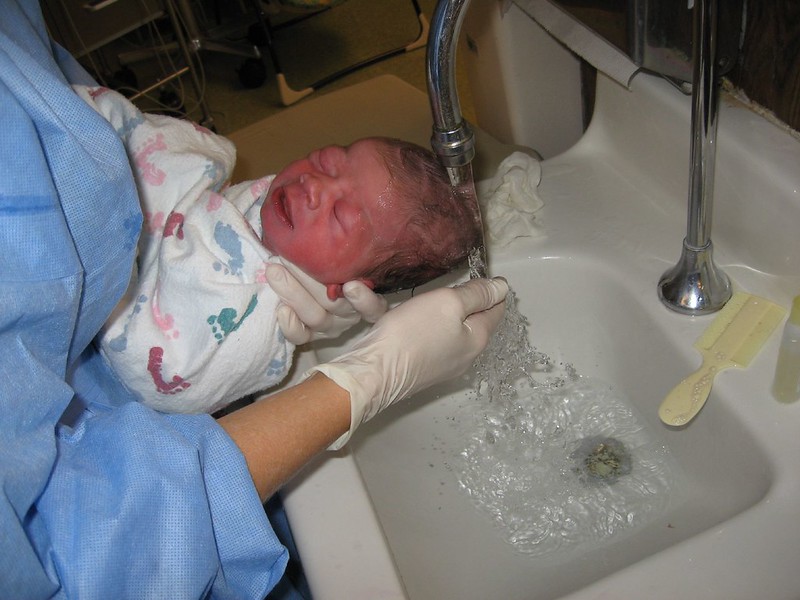 Grandpa-to-be uses cat as an example to demonstrate to his son how to ...