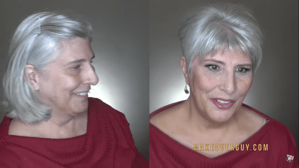 Washed out woman desperately wanting change chops all her hair off for ...