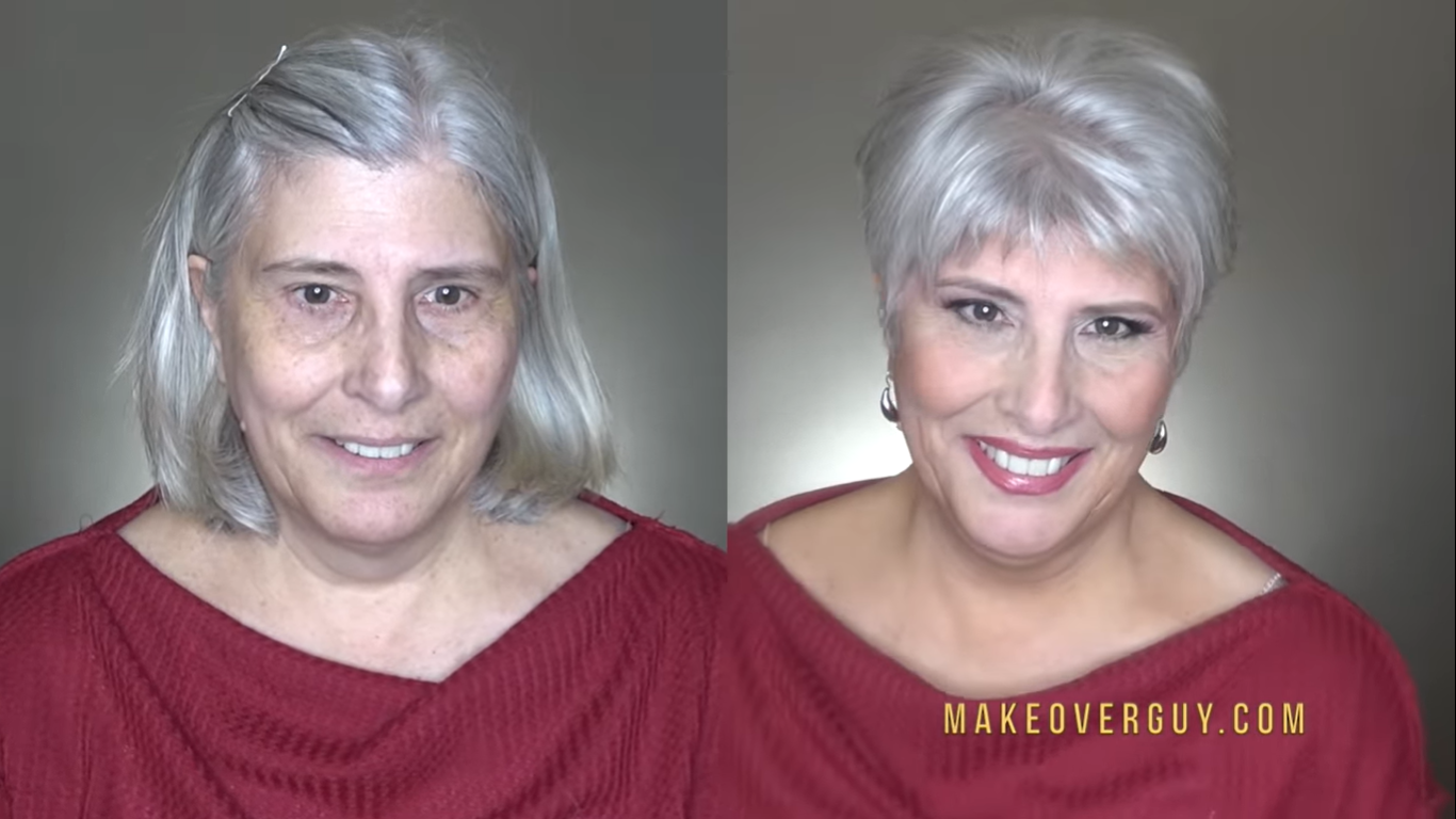 Washed out woman desperately wanting change chops all her hair off for ...