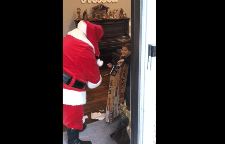 Santa makes kid cry when he shuts down his Christmas request then good ...