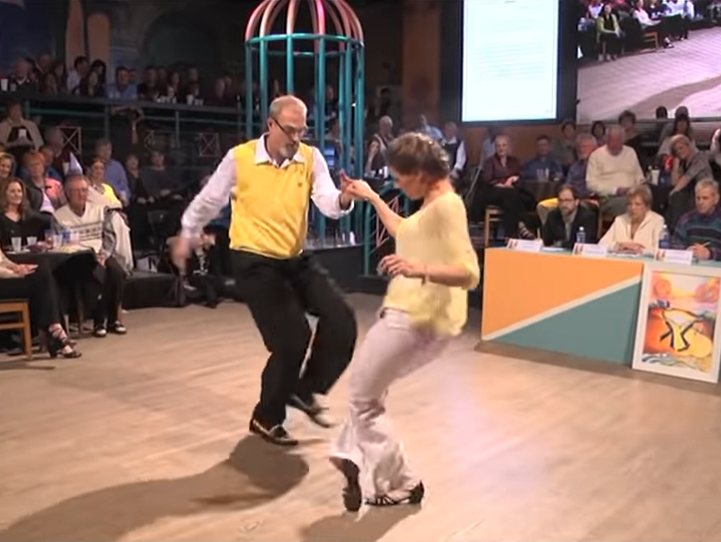 Couple don’t miss a beat when their legs starts flailing all over the ...