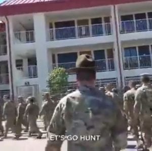 Drill sergeant leads army in hilariously unusual song during march
