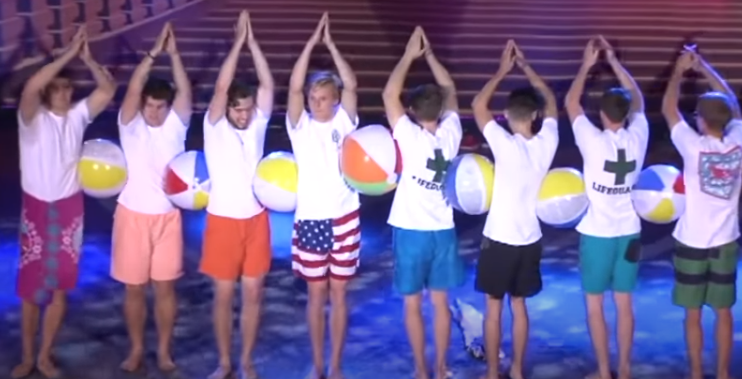 Teen boys' "beach ball ballet" performance taken to hilarious level