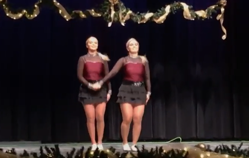 Two sisters steal spotlight with fiery clog dance performance