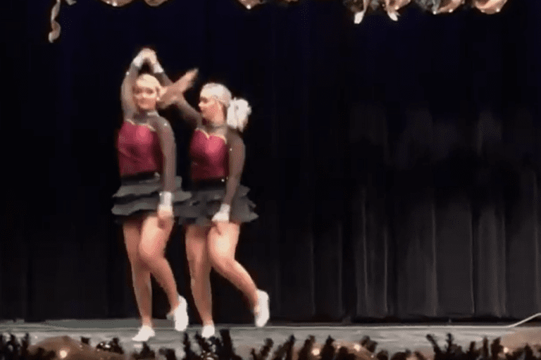 Two sisters steal spotlight with fiery clog dance performance