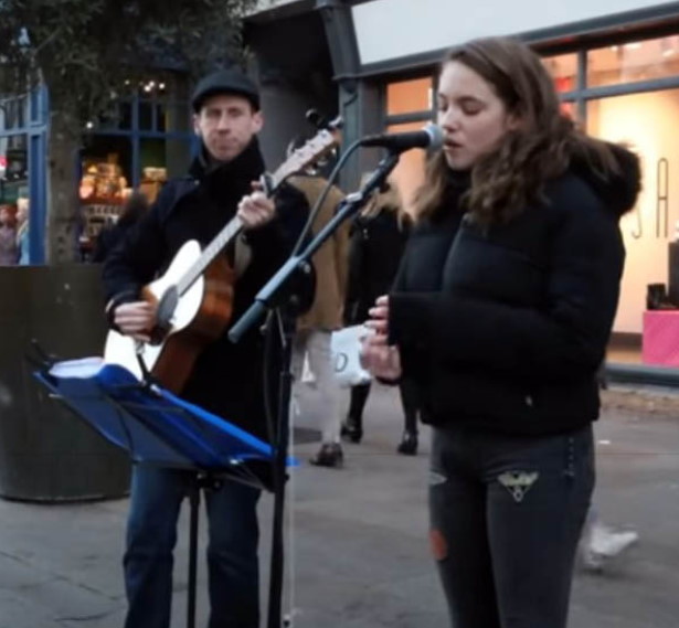 Busker Sings “Perfect” Until Young Man Steals Show Singing In Italian