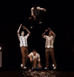 Four Teen Boys Entertain Crowd With Groovy Dance Moves