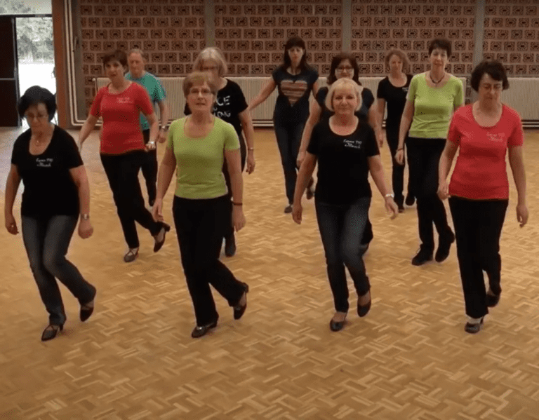 Seniors go all out to "Let’s Twist Again" line dance