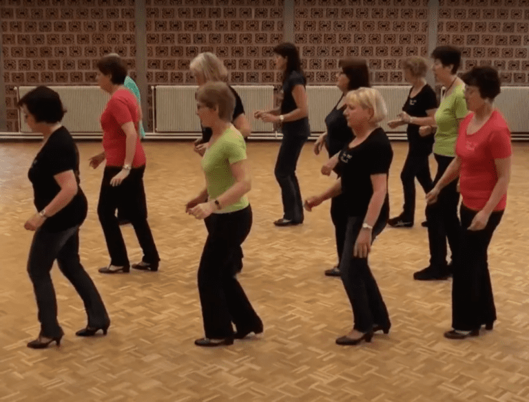 Seniors go all out to "Let’s Twist Again" line dance