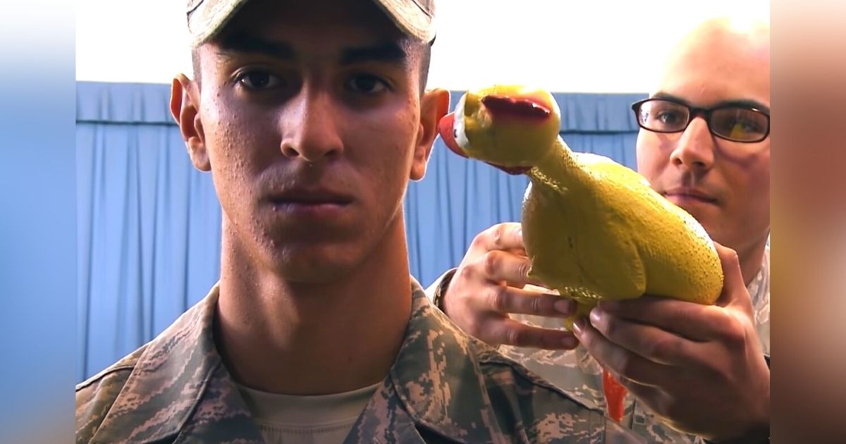 USAF Honor Guard tests recruits with special exercise using a rubber ...