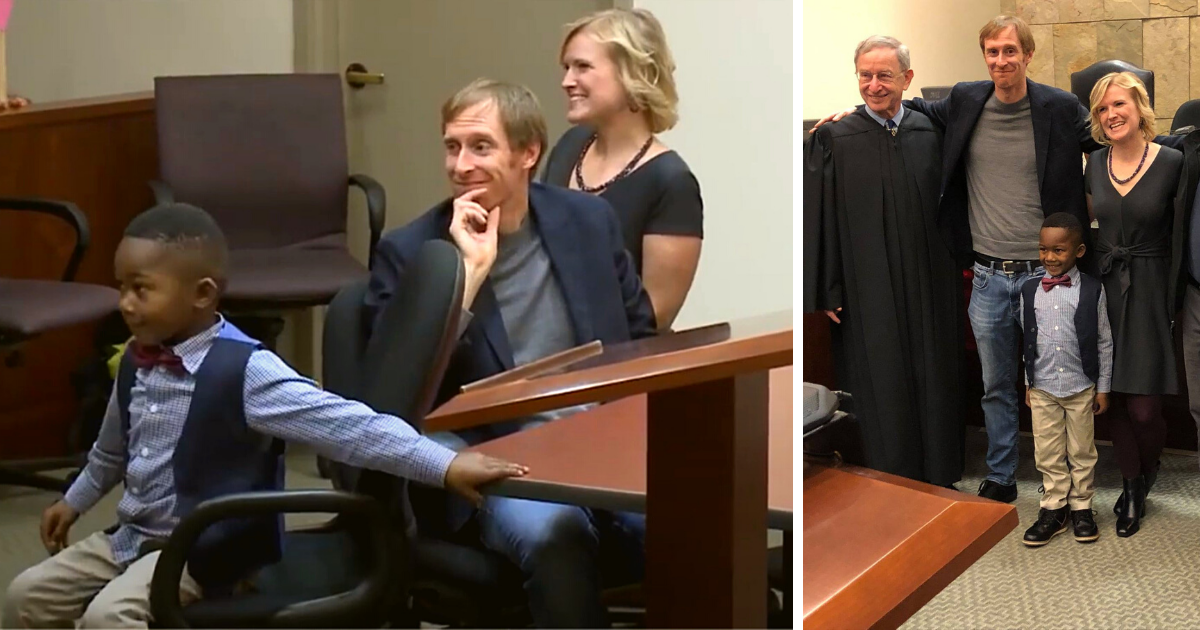Boy invites entire kindergarten class to courtroom for his adoption hearing