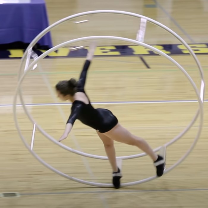 Gymnast takes 1st place with incredible gymwheel routine