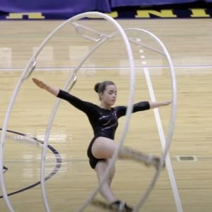 Gymnast takes 1st place with incredible gymwheel routine